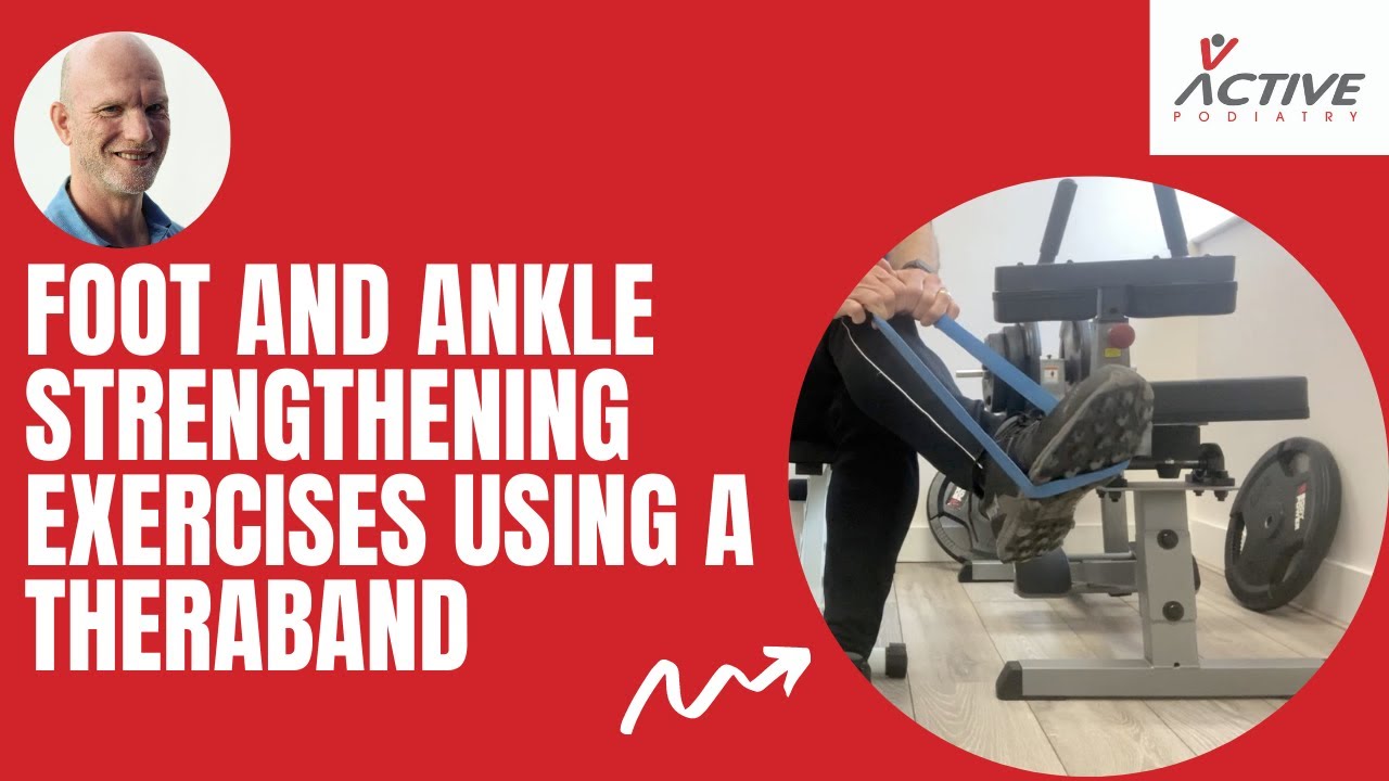 Foot and ankle strengthening exercises using a theraband - YouTube