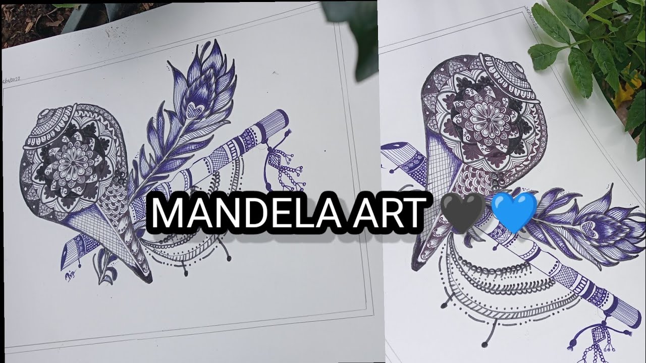 MANDELA ART 🎨||Blue/black pen drawing 💙🖤||Mandela art by Ankita ...