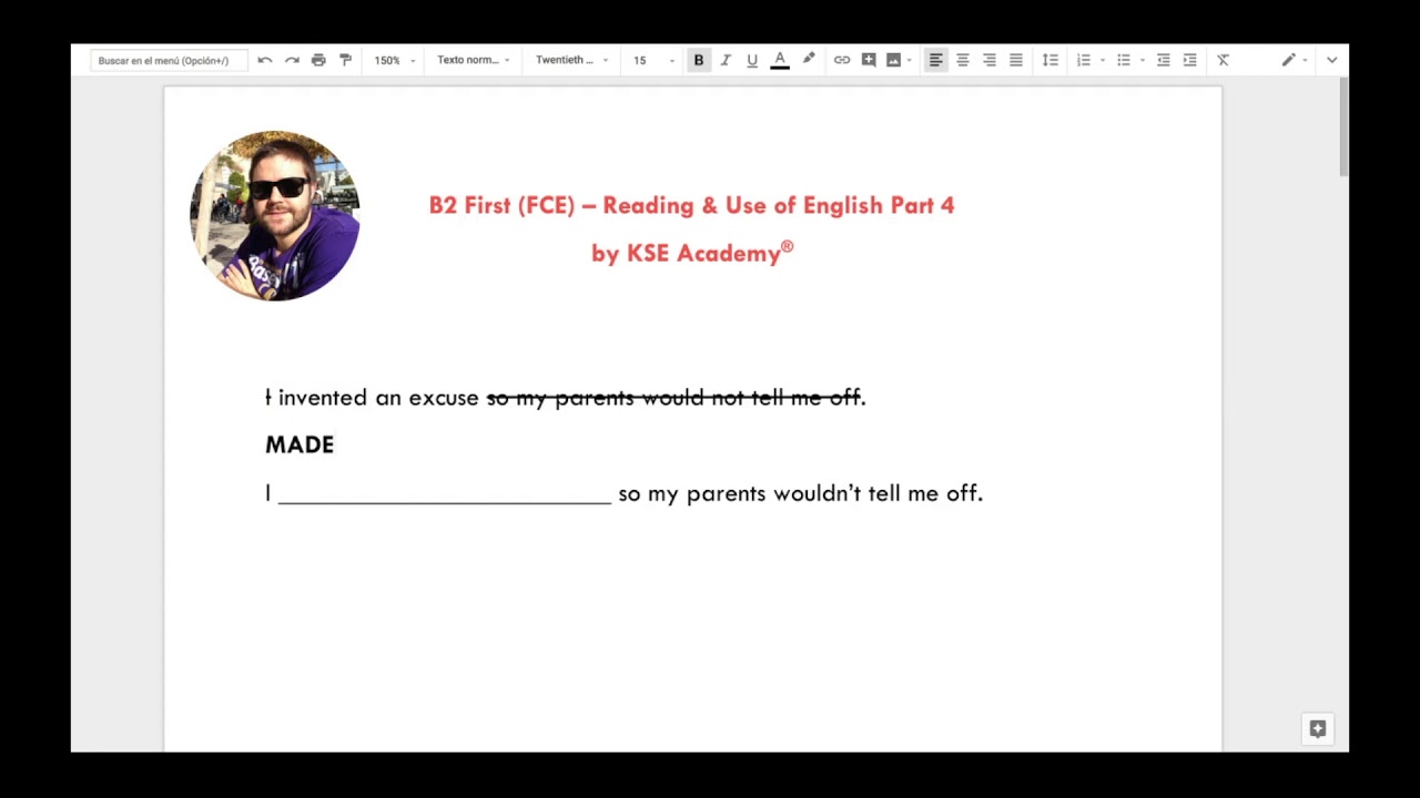 B2 First Use of English Part 4 – Exercise 4 - YouTube