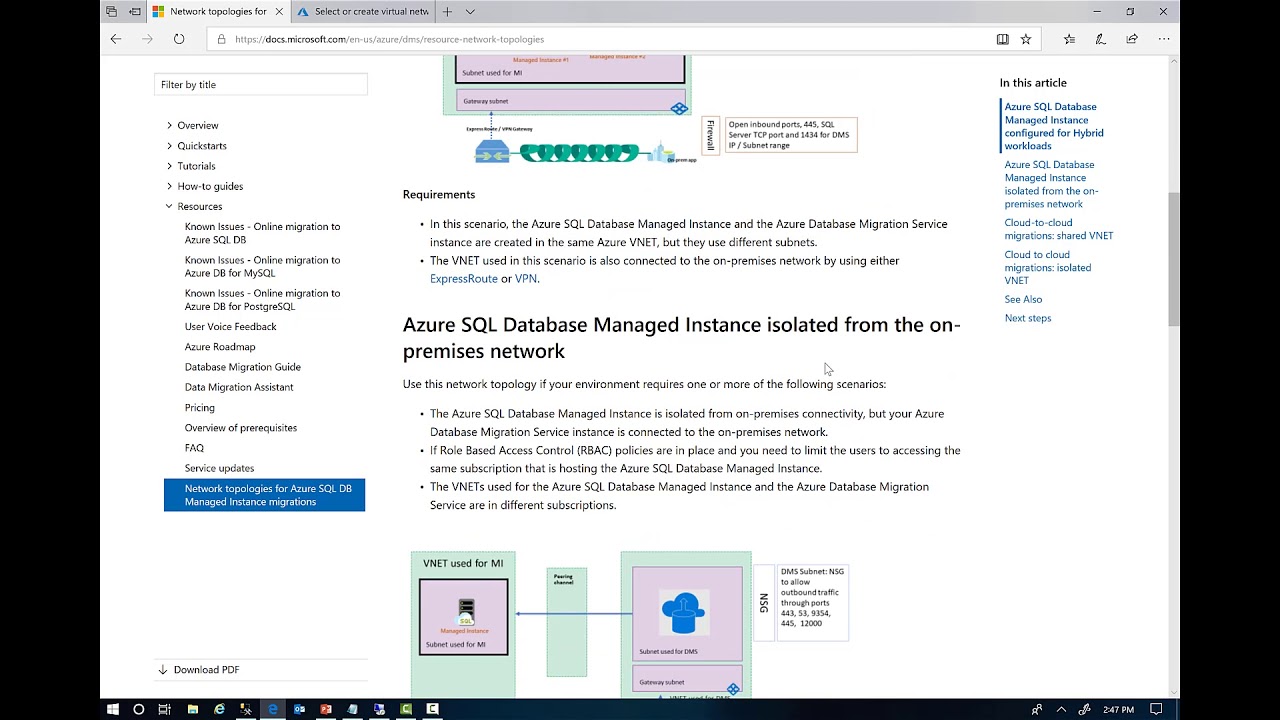 Address prerequisites and create an instance of Azure DMS - YouTube