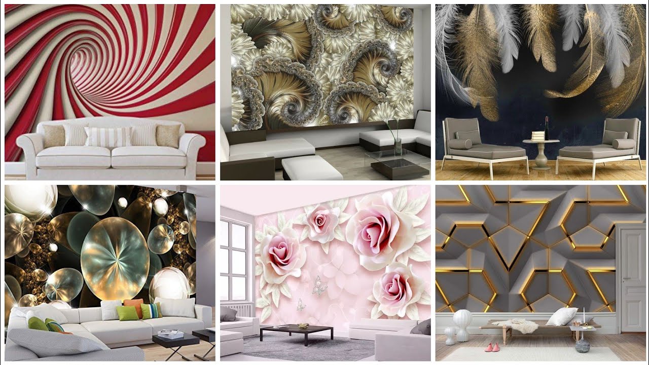 Latest and modern 3D wall paper designs||Beautiful wall paper ideas for ...