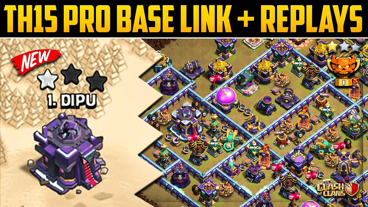 Best Th15 War Base Link + Replays COC | Only 1 Star TH15 Base 2023 ...
