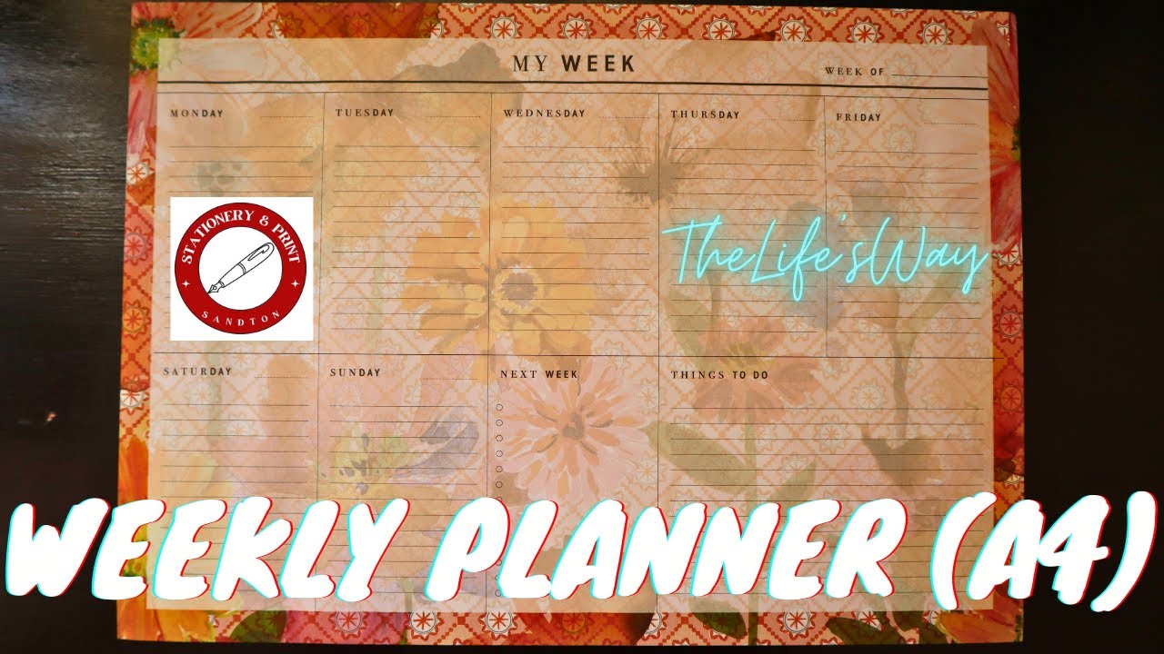 My Week on a Page Planner (A4 sized 52 Sheets) - YouTube