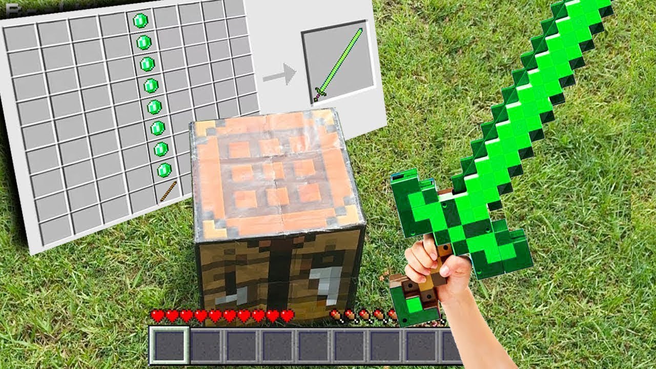 Minecraft in Real Life POV GIANT SWORD CRAFTING Realistic Texture Pack ...