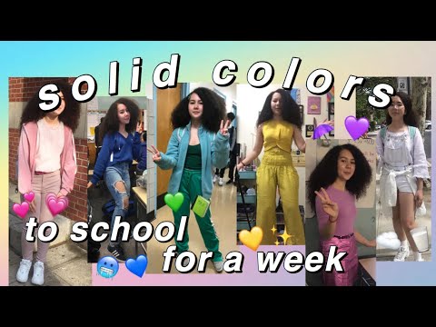 wearing solid colors to school for a week - YouTube