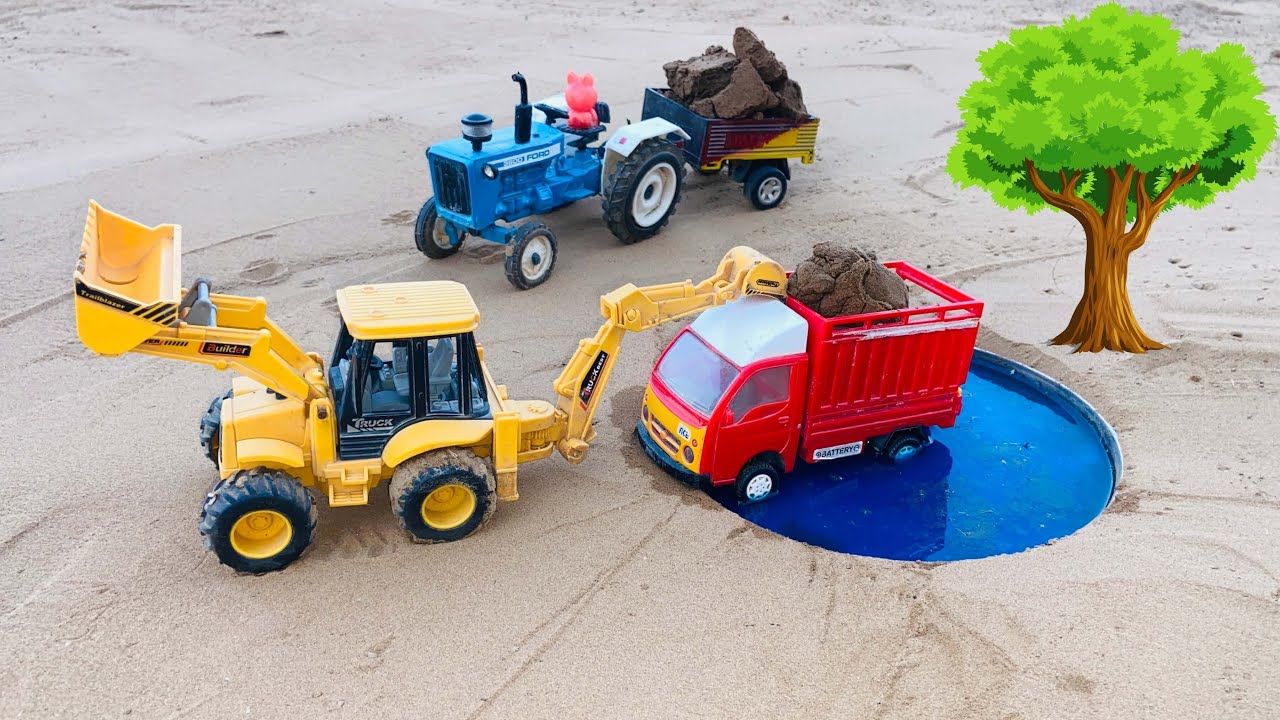 Tata Truck Ace Stuck in Highway Pit Pulling Out JCB 3DX | DIY Tractor ...