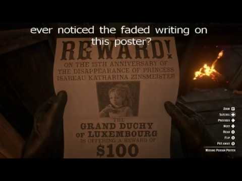 Secret Writing On Missing Poster | Princess Isabeau Clue? | RDR2 - YouTube