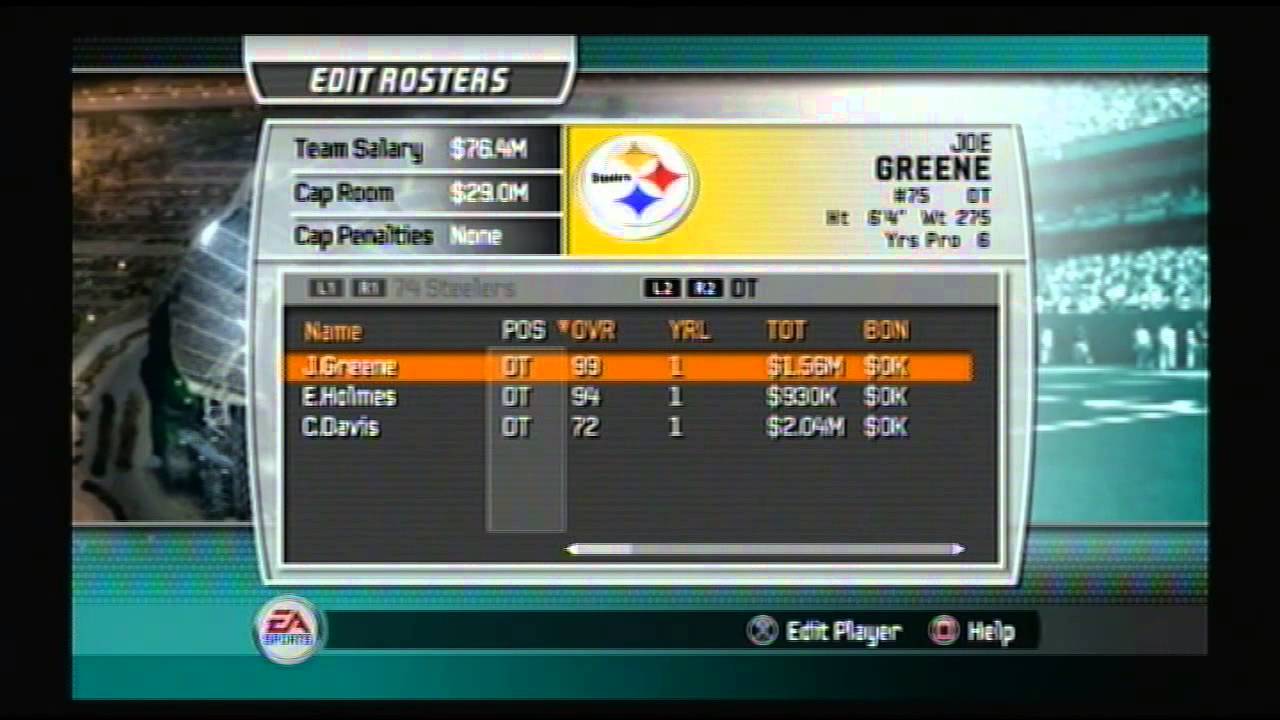 MADDEN NFL 07 Legendary Team Roster 1974 Pittsburgh Steelers - YouTube