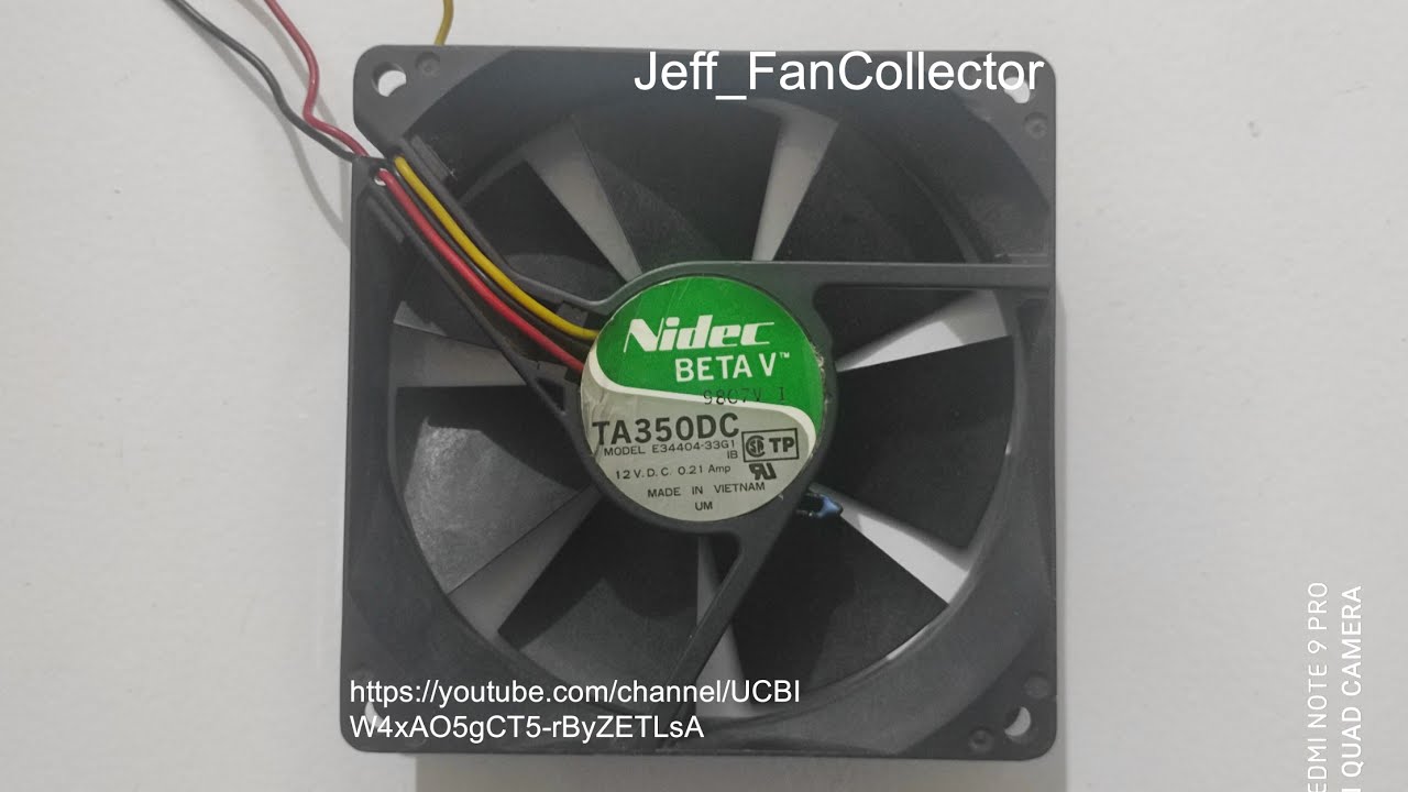 Nidec Beta V Fan TA350DC E34404-33G1 12V 0.21A 2450rpm 3Wire 9225 ...