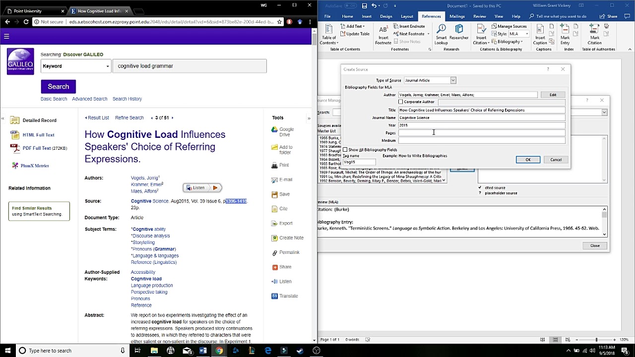 Citing from Galileo Using References in Word (Method 2) - YouTube