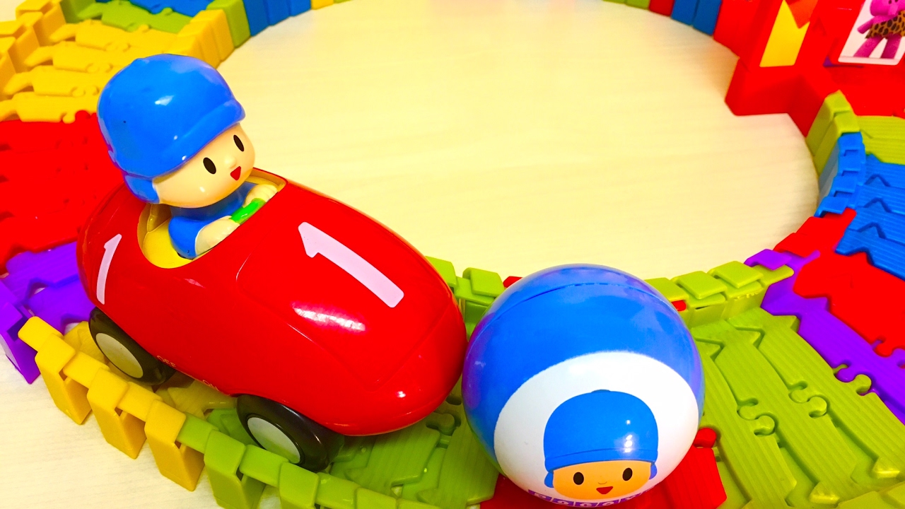 Funny Pocoyo Car Race Track - YouTube