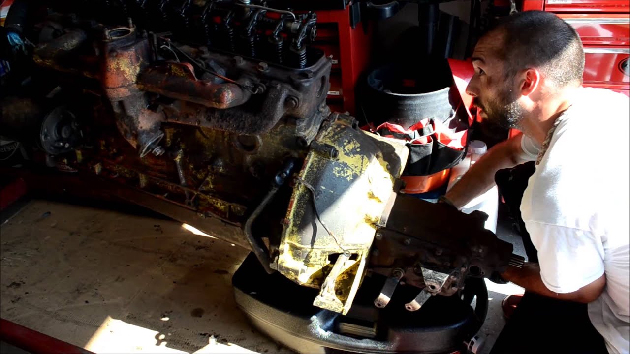 1955 Ford F100 Transmission and Bell Removal - YouTube
