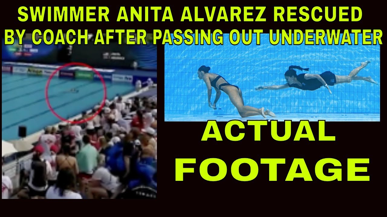 Swimmer ANITA ALVAREZ rescued by COACH ACTUAL FOOTAGE OF THE MOMENT ...