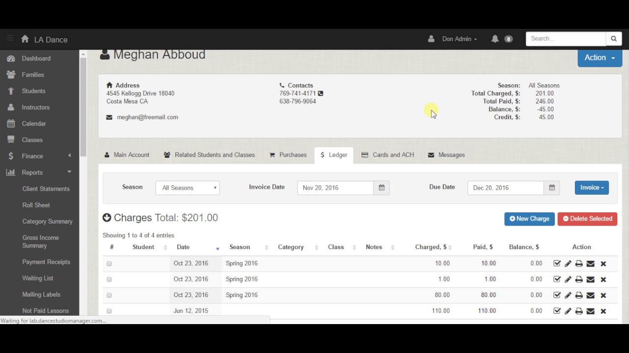 Messaging System in Dance Studio Manager - YouTube