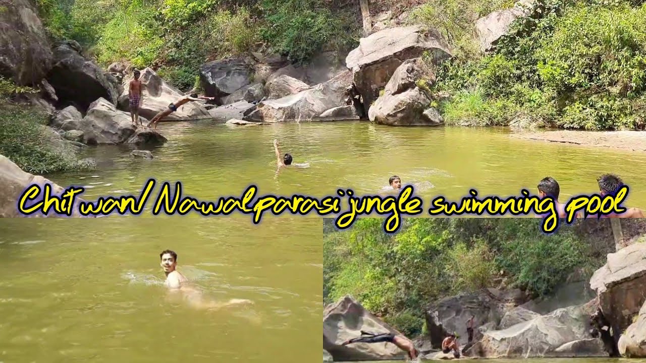 Natural pool to swim Summer Chitwan Nawalparasi dhodeni jungle ...