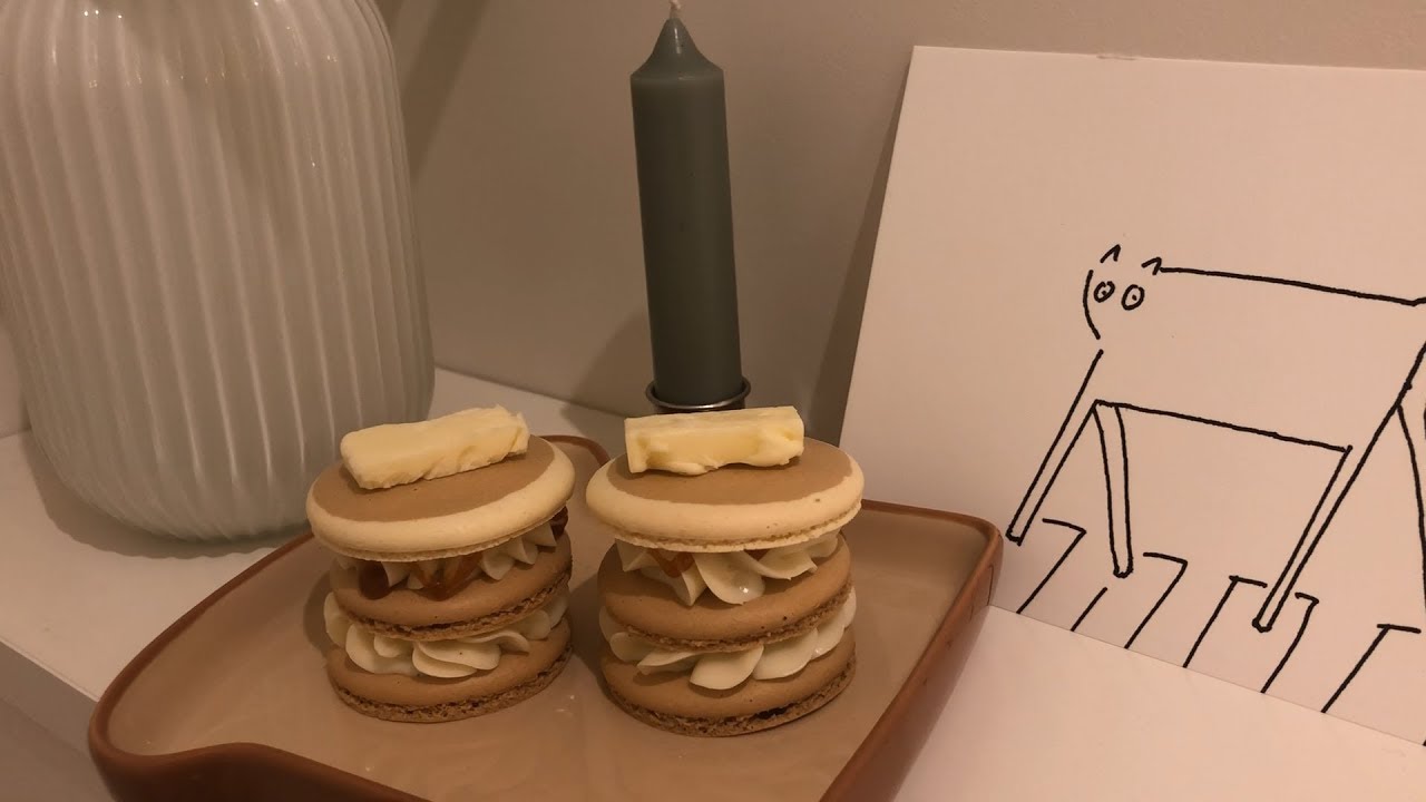 MARUENU MACARON :: Making 3-Layer Pancakes Macaron Coque (1) || 마루에누 ...