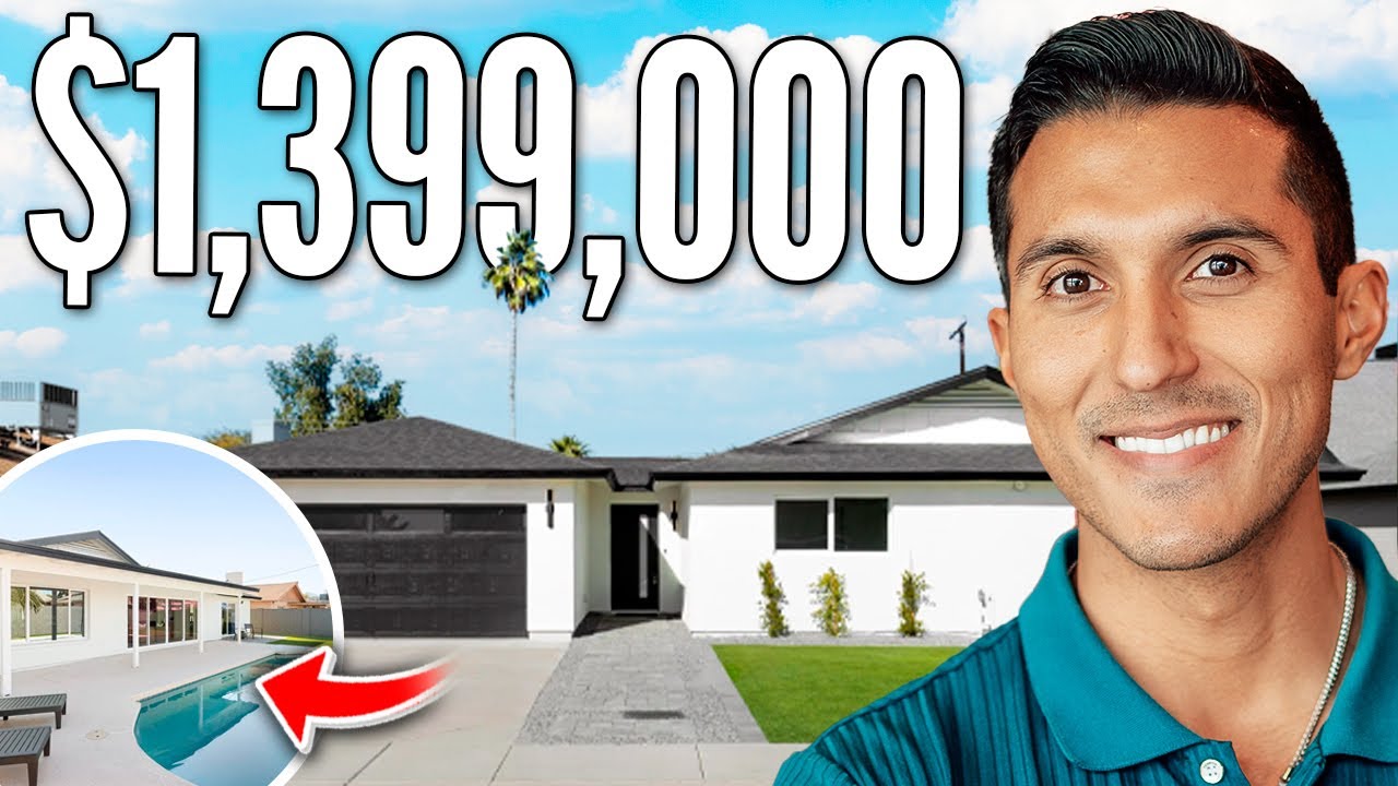 Tour a NEW $1.4M Single Family Scottsdale AZ Modern Pool Home // Josh ...