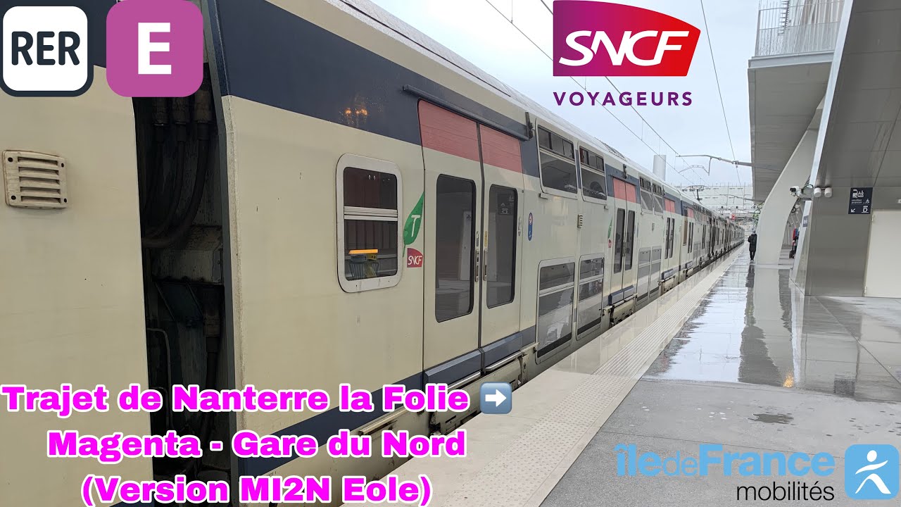 🚈RER E (SNCF) : Trajet à bord d’un MI2N Eole en trajet complet #rere # ...