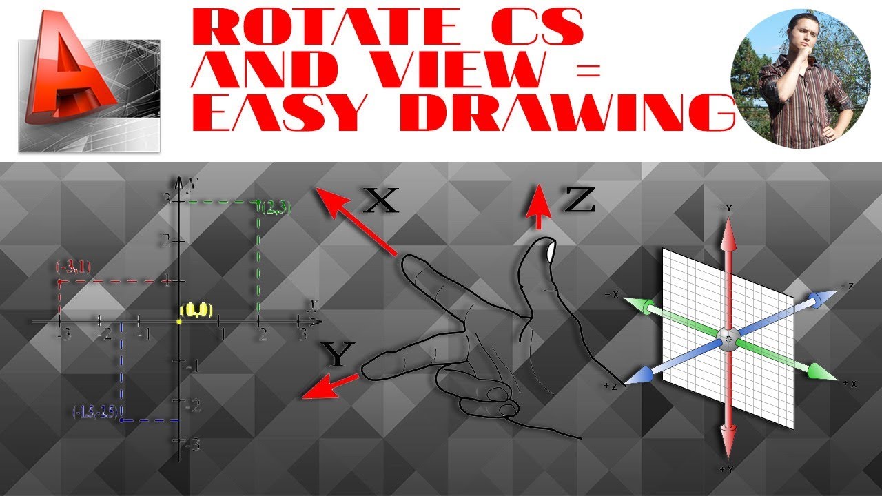 Autocad Coordinate System (UCS) Rotation - YouTube