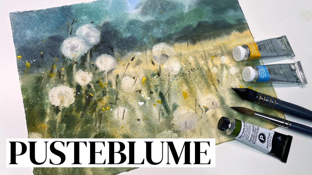 Pusteblumen nass in nass - Aquarell Tutorial - YouTube