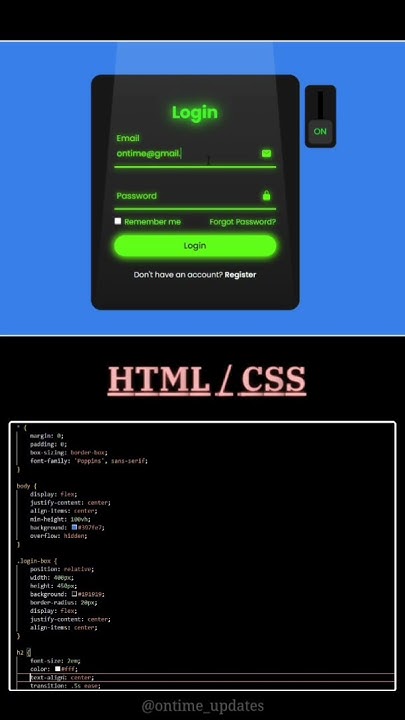 Animation Login page using HTML &CSS #code #ontimeupdates #animination ...