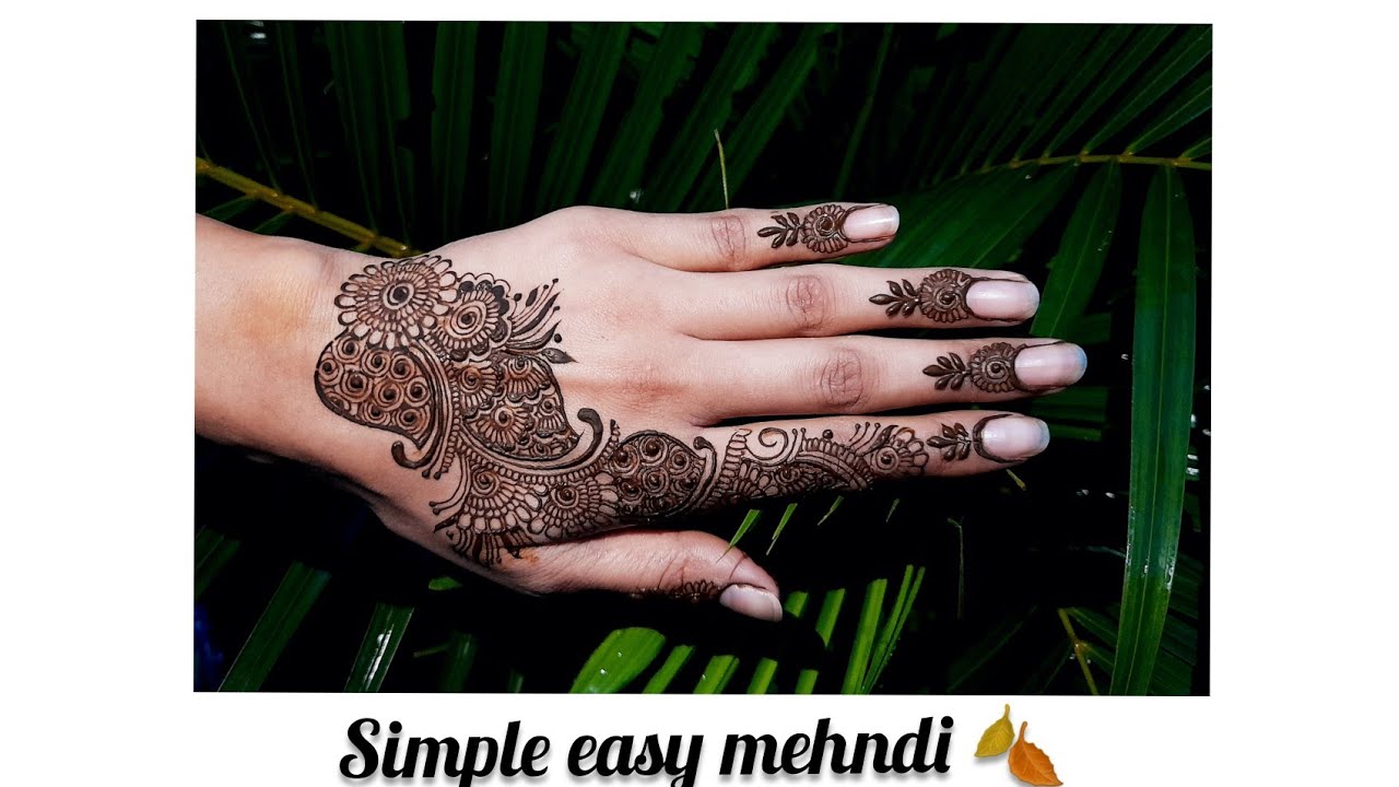 simple easy mehndi design 🍂🌼👆 - YouTube
