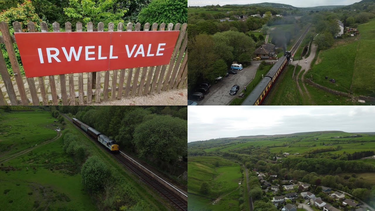 (4k) Irwell Vale ELR Eastlancashire railway by drone 14/05/2023 - YouTube
