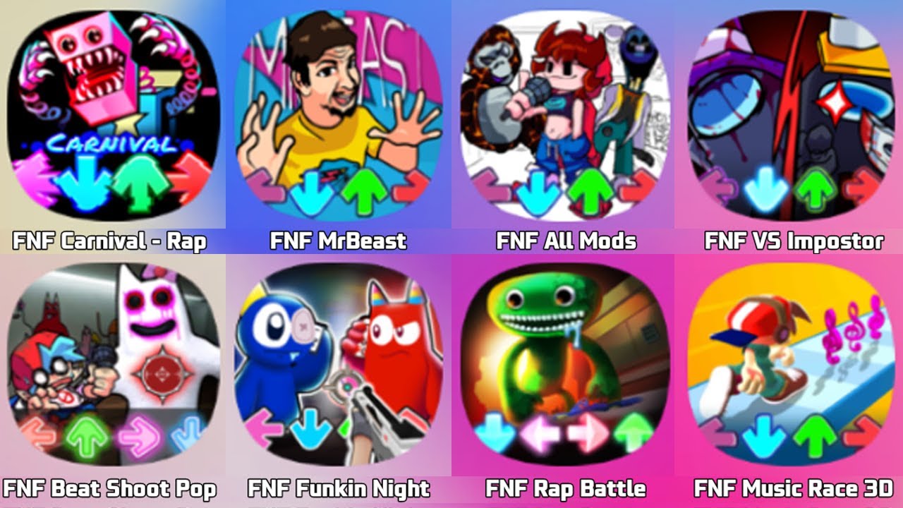FNF Boxy Boo, FNF MrBeast, FNF Carnival, Rap Battle, FNF All Mod, FNF ...