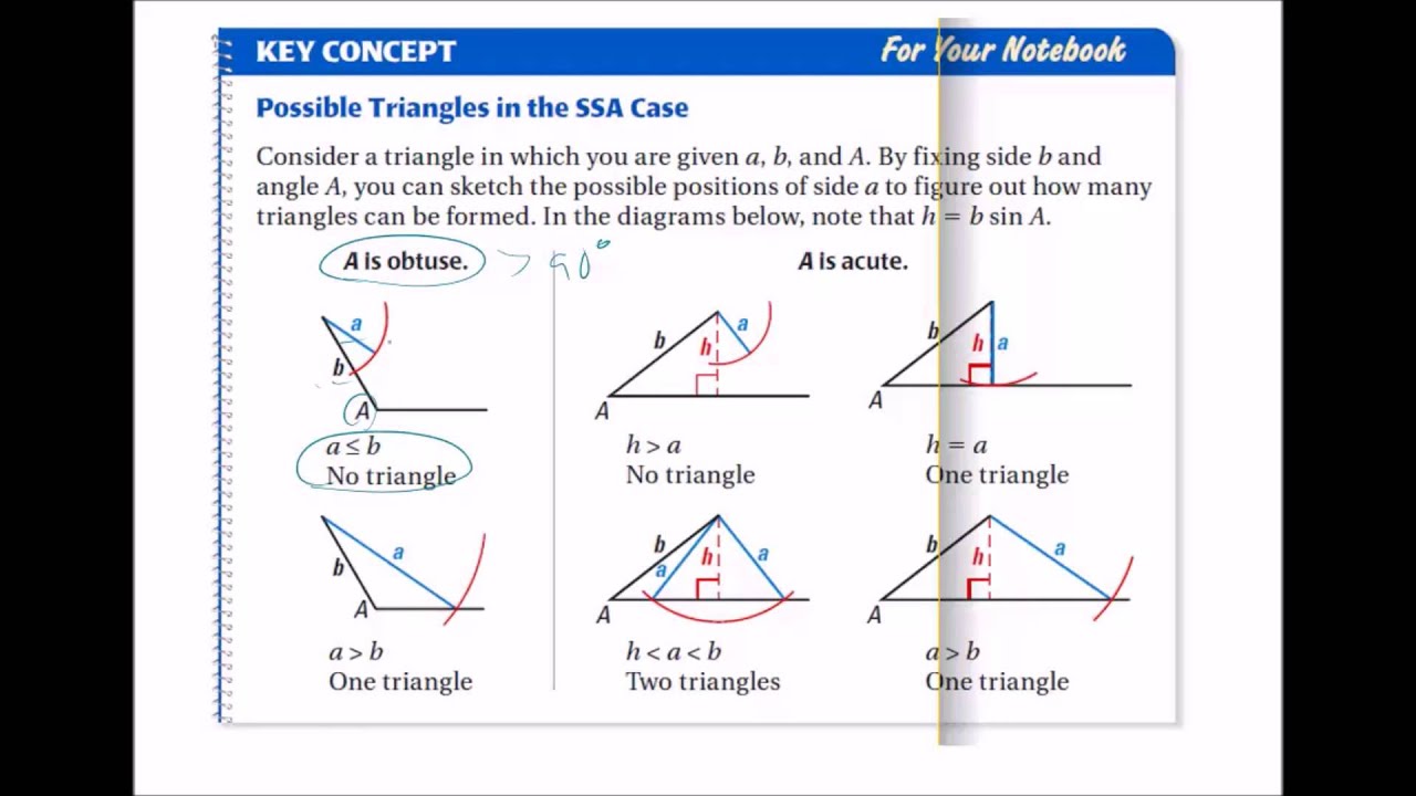 13.5 Law of Sines (ASA, AAS and SSA) - YouTube