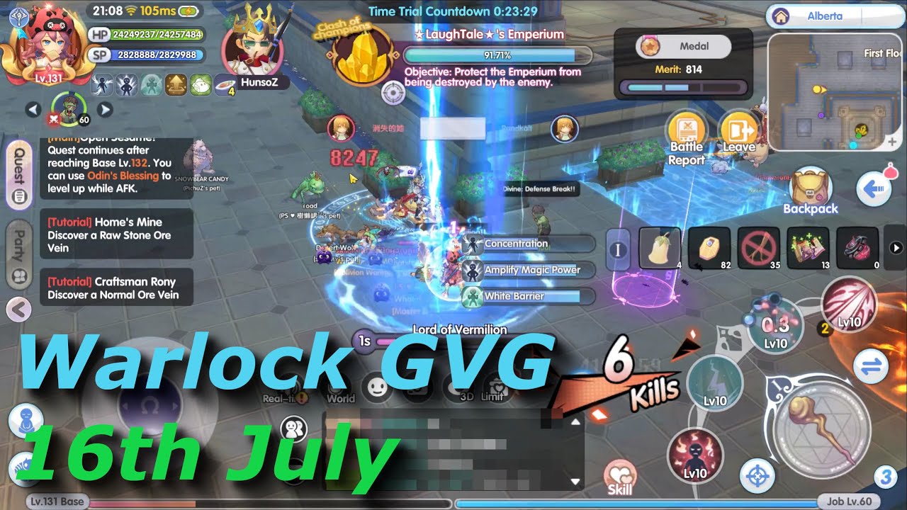 Warlock GVG 16th July, 24 | rox | Ragnarok X: Next Generation - YouTube