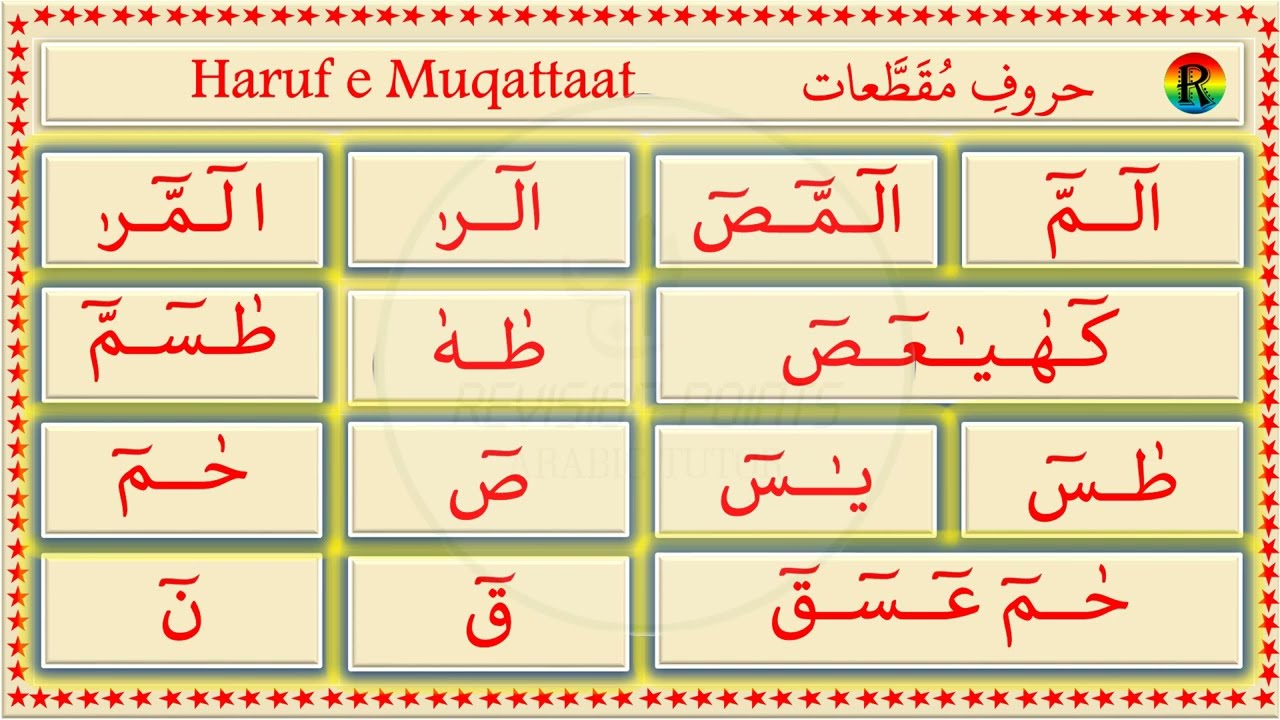 Lesson No 3 Haruuf E Muqattaat حروف مقطعات The Letters To Read Separate Youtube