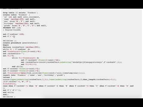 MySQL - Generate Random Dataset (for SQL learners) - YouTube
