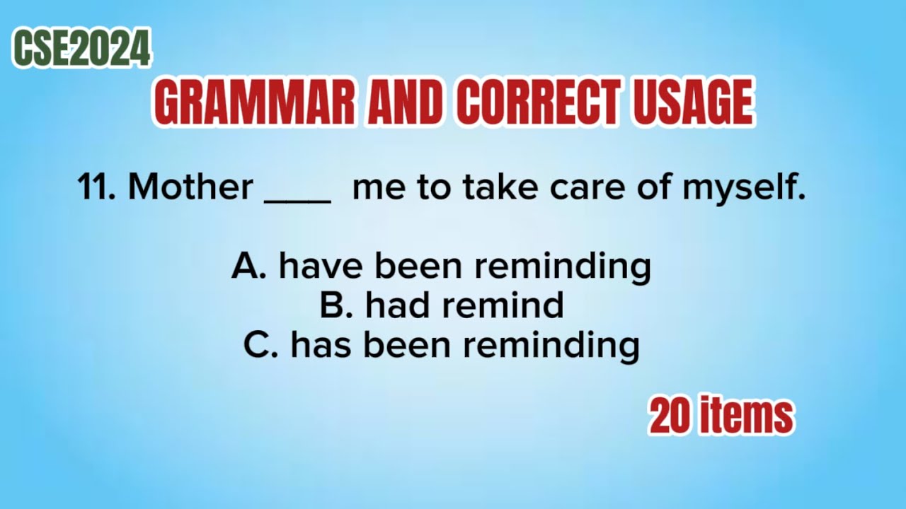 CIVIL SERVICE EXAM REVIEWER 2024|GRAMMAR AND CORRECT USAGE|VERBAL ...