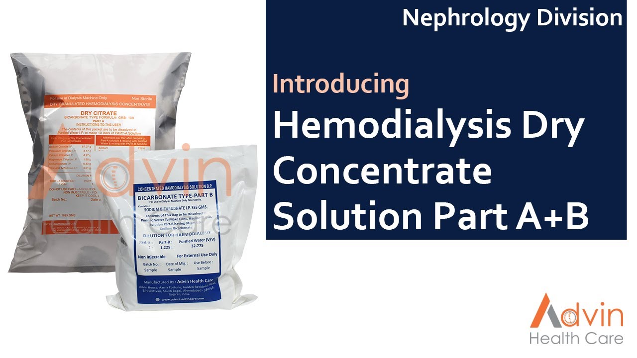 Hemodialysis Dry Concentrate Solution Part A+B - YouTube
