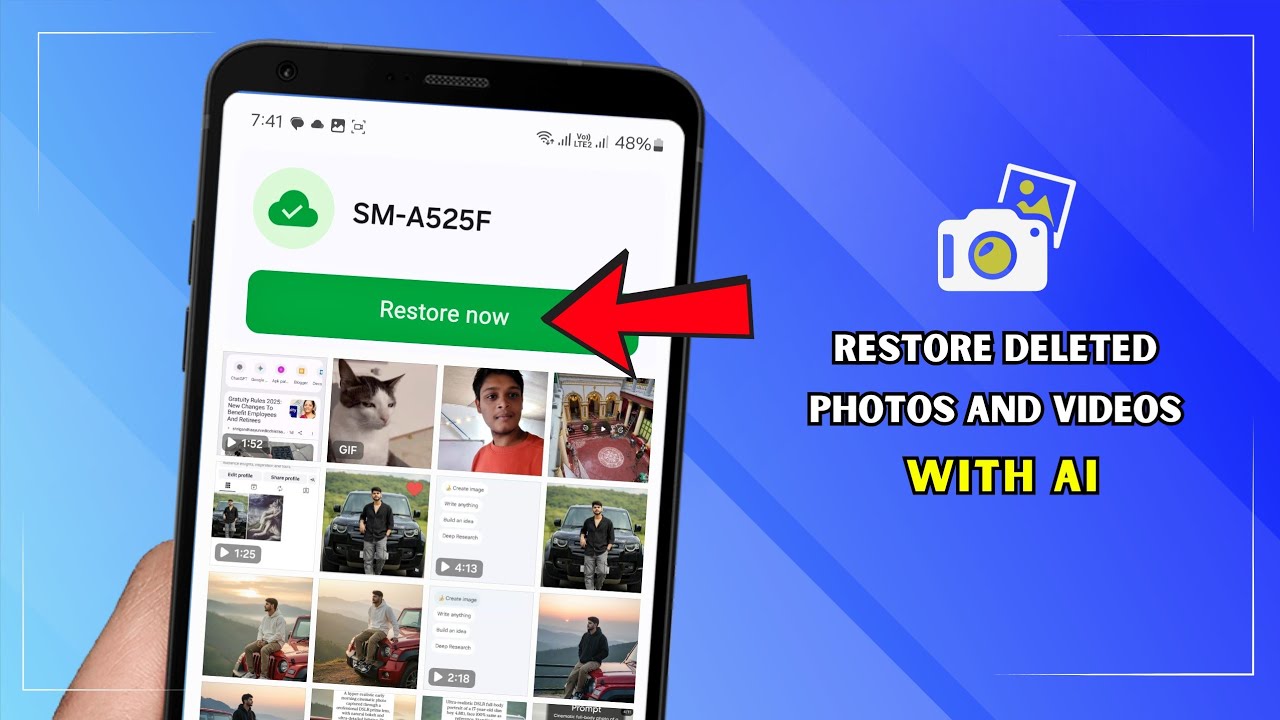 How to recover old deleted photos & videos in android - YouTube