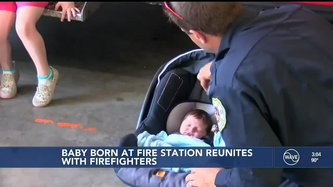 Baby reunited with firefighters who delivered him - YouTube