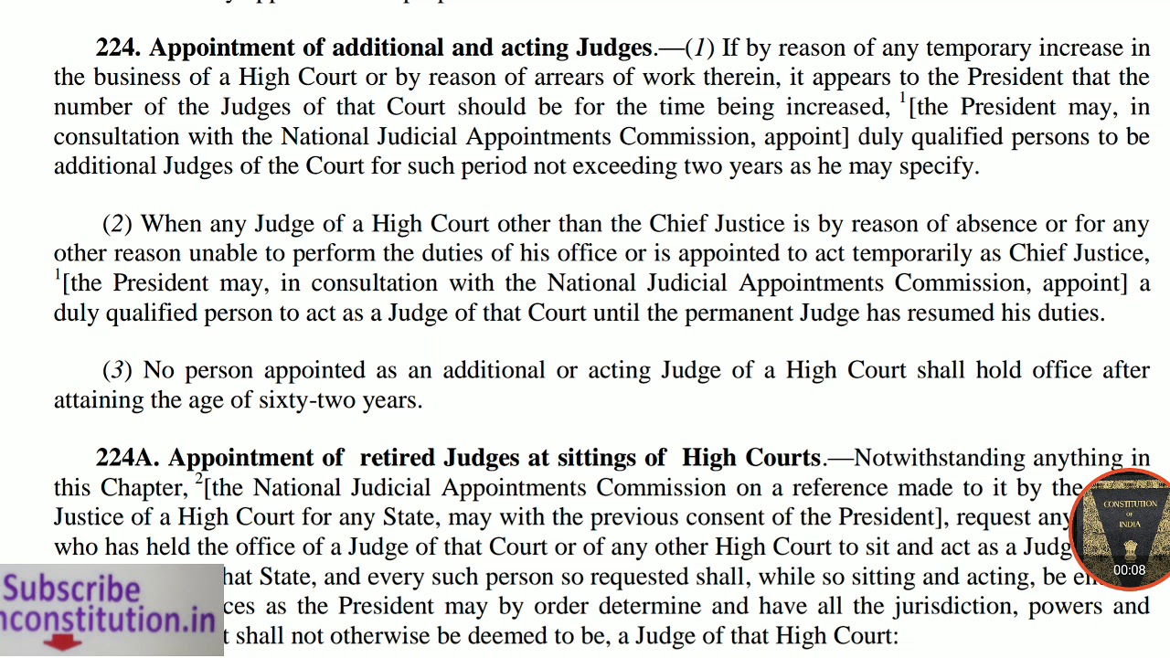 Article 224 of Indian Constitution - YouTube
