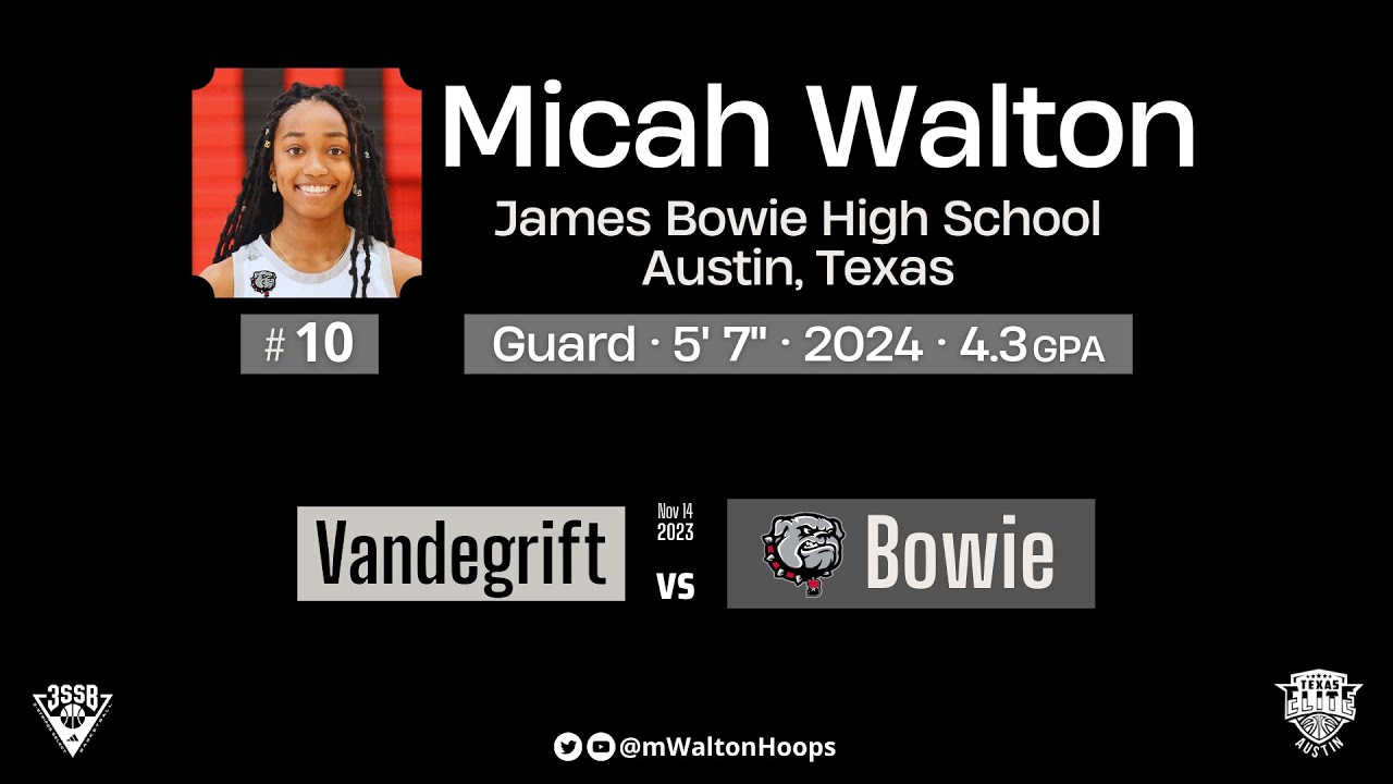 Micah Walton - Bowie vs Vandegrift - Full Game - YouTube
