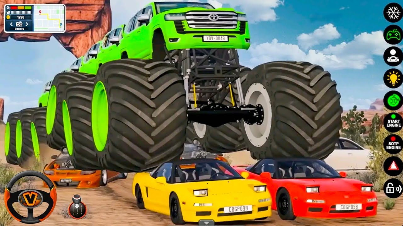 Ultimate Police Officer Monster Trucks Mega Ramps Stunts Crash ...