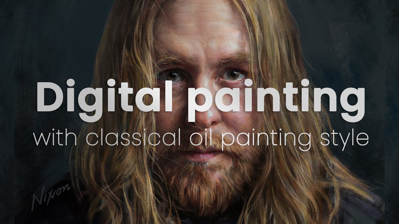 Photoshop painting with classical oil painting style - YouTube