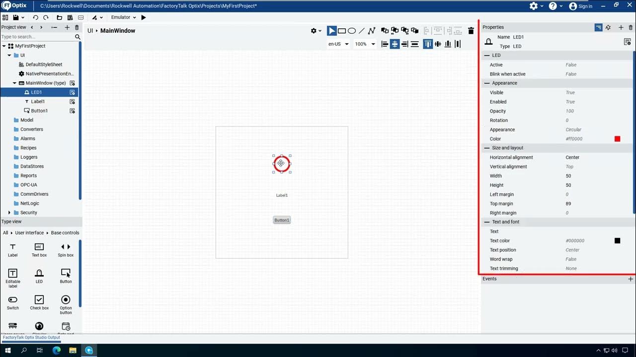 Factorytalk® Optix™ Getting Started My First Screen Youtube
