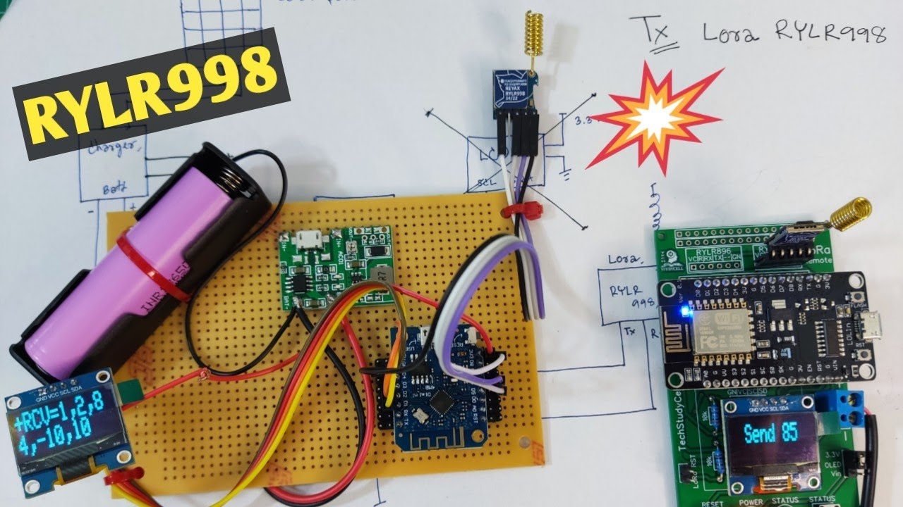 สอนทำวงจร Lora, ทดลองรับ-ส่งข้อมูลด้วย Lora RYLR998 อย่างง่ายๆ ...