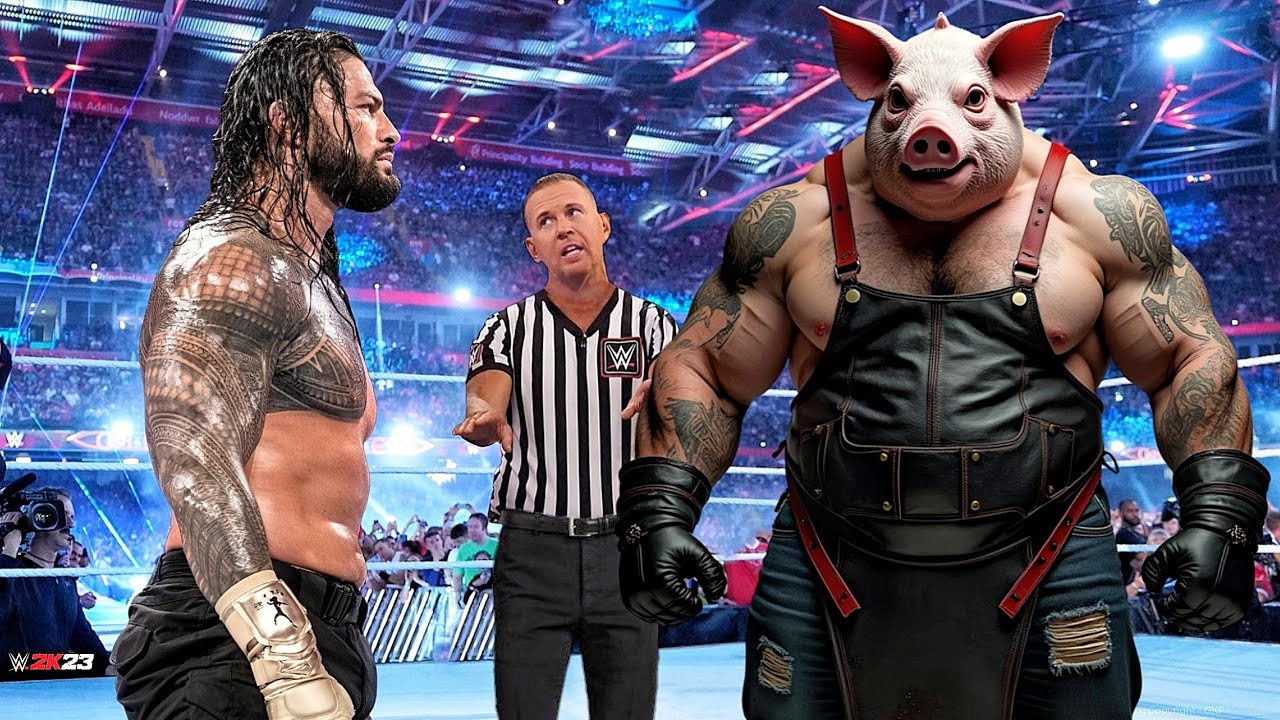 WWE 2K24 - Roman Reigns vs The Iron Pig - FULL MATCH | WWE2K Oct 19 ...