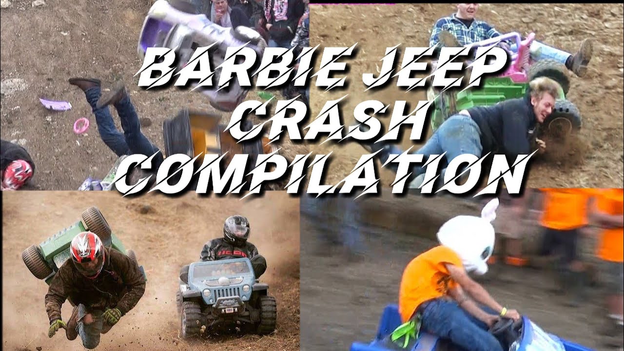 BARBIE JEEP CRASH COMPILATION!! - YouTube