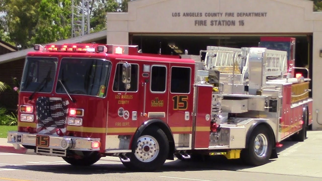 LACoFD New Quint 15 Responding - YouTube