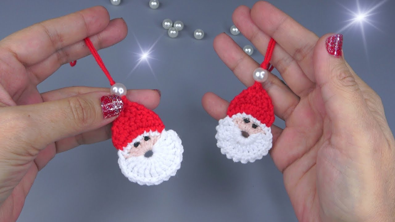 Crochet Santa Claus Ornaments Tutorial For Christmas | Super Easy ...