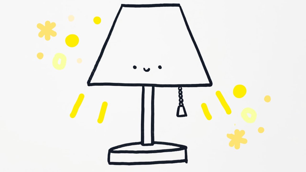 How to Draw a Cute Table Lamp Easy Step-by-step Drawing Doodle Idea 귀여운 ...
