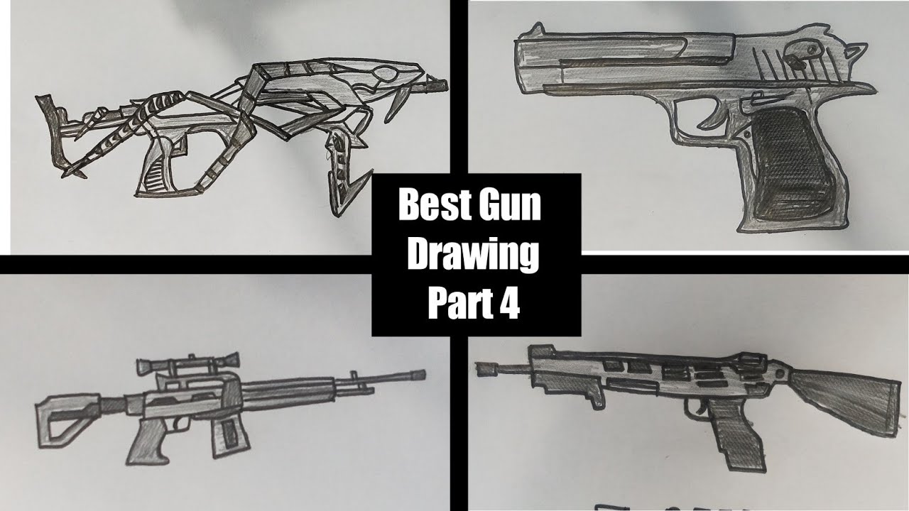 How to draw cobra mp 40, Desert eagle, MAG-7 and woodpecker gun of Free ...