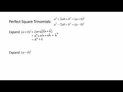 Perfect Square Trinomials 10 5 3 - YouTube