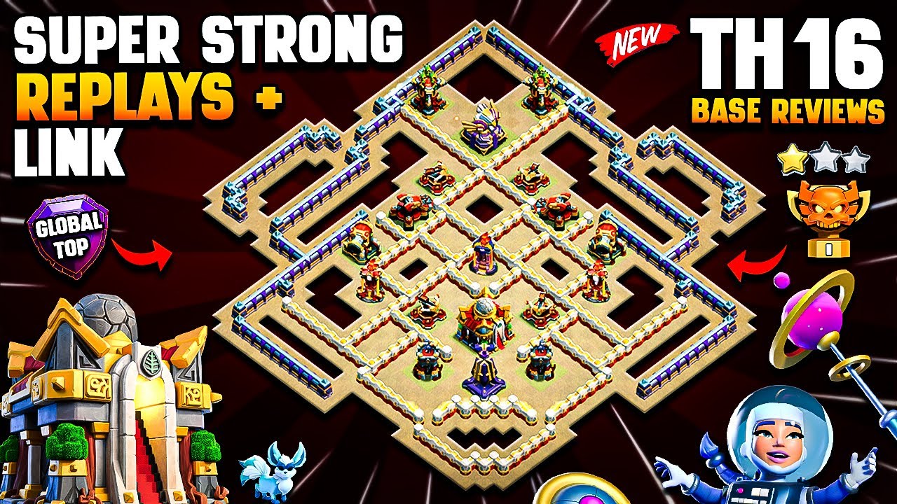 SUPER STRONG TH16 Base LINK With Replays ONLY 1 STAR Town Hall 16 ...